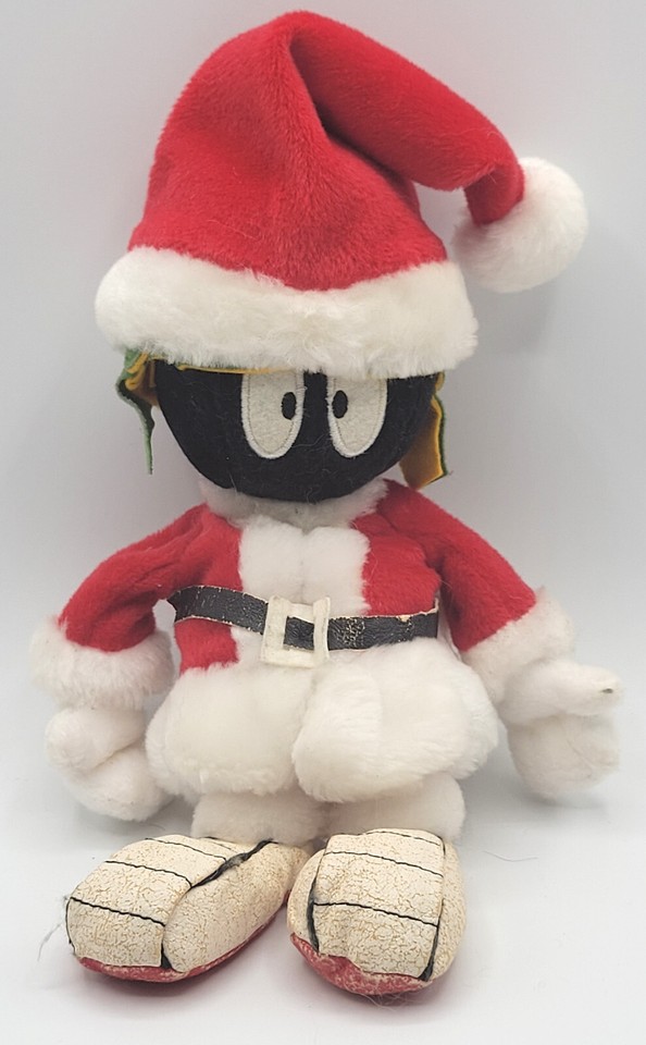 Warner Bros Vintage Marvin Martian Santa 8" Bean Bag Plush 1998 Soft ...