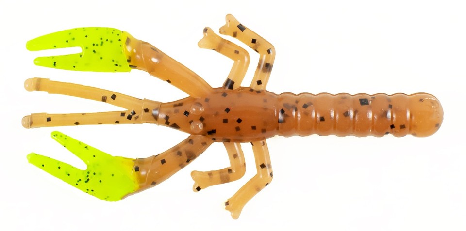 ZOOM LIL CRITTER CRAW 100 PACK BULK 3" 014-015 PUMPKIN CHARTREUSE CLAW ...
