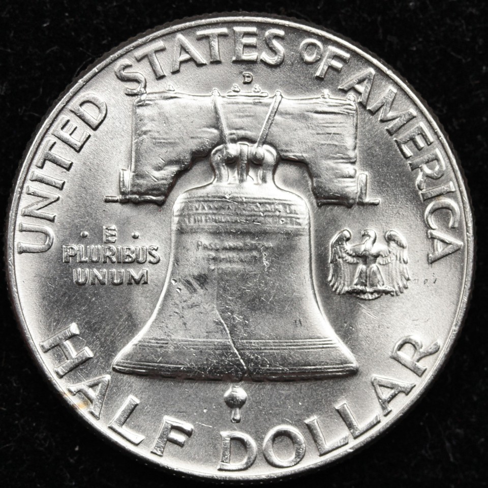 1961-d Franklin Half. Fully Separated Horizontal Bell Lines. BU ...