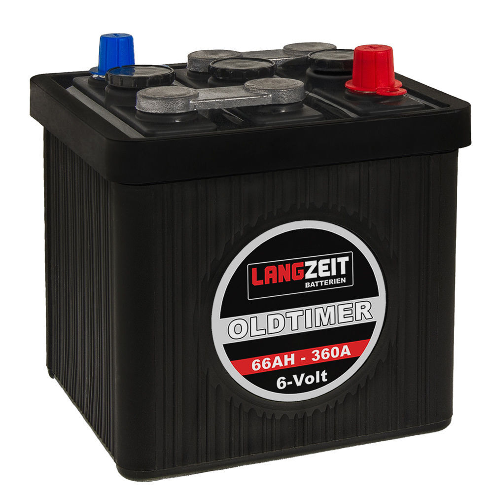LANGZEIT Oldtimer Auto Batterie 6V 66Ah Starterbatterie 0661 trocken ...