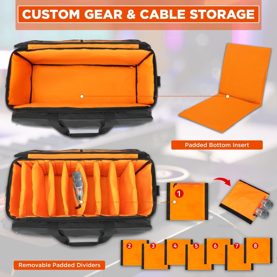 Talrizio Gig Bag Cable File Bag Gear Organizer DJ Musician Bag 15.6 ...