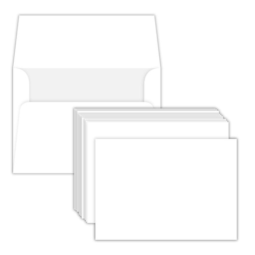 Blank White Note Cards 4 1/4” X 5 1/2” Inches 50 Cards and 50 Envelopes ...