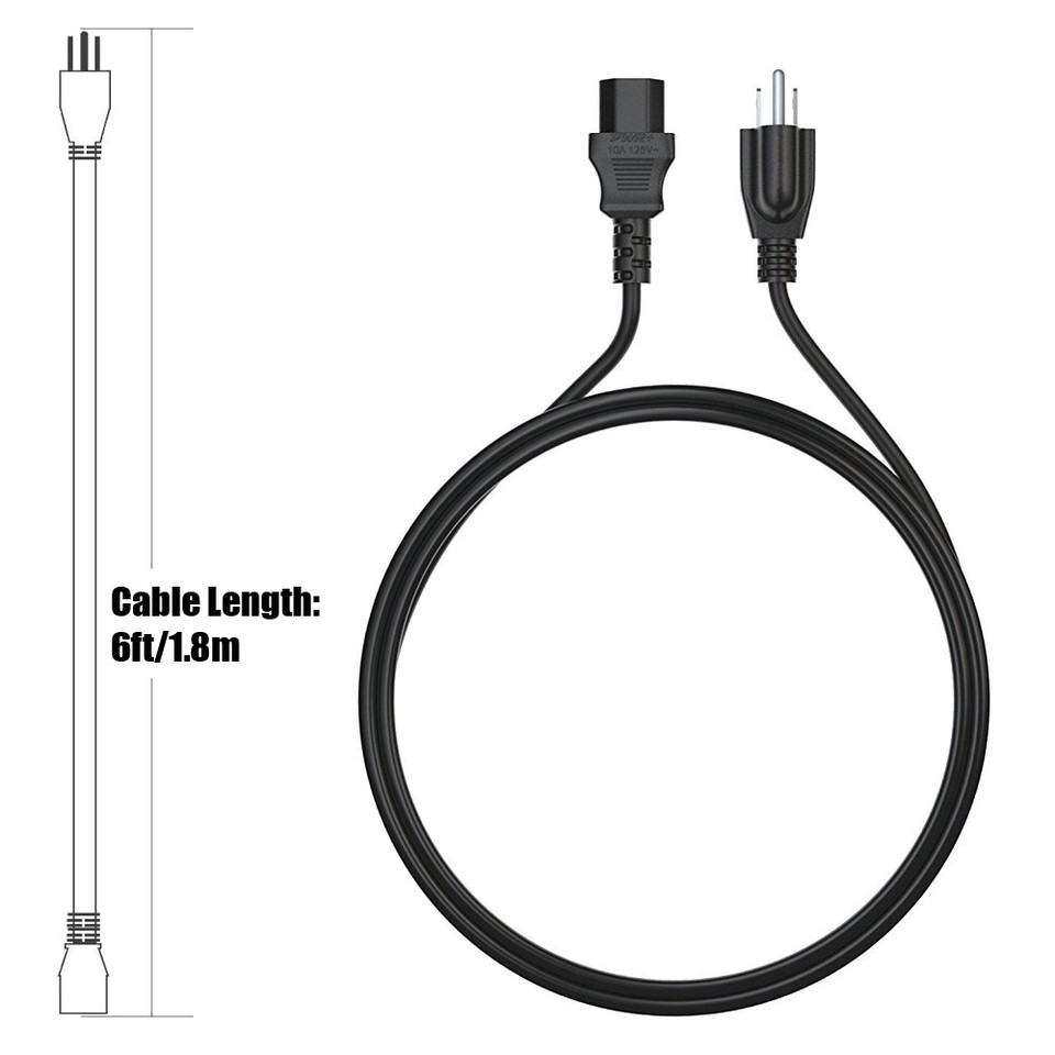 6ft UL AC Power Cord Cable for Sony Bravia KDL-52WL130 KDL-40WL135 KDL ...