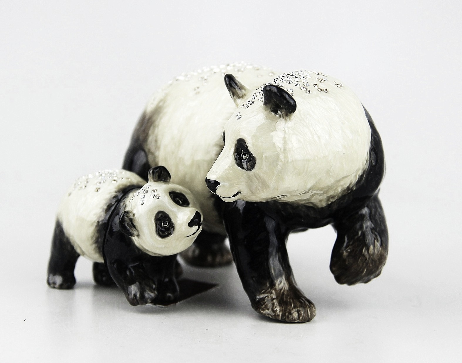 JAY STRONGWATER BAI YUN & SU LIN PANDA MOTHER & CHILD SWAROVSKI $2500 ...
