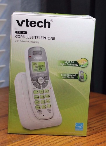 VTech CS6114 1.9 GHz Single Line Cordless Phone DECT 6.0 NIB COMPLETE ...