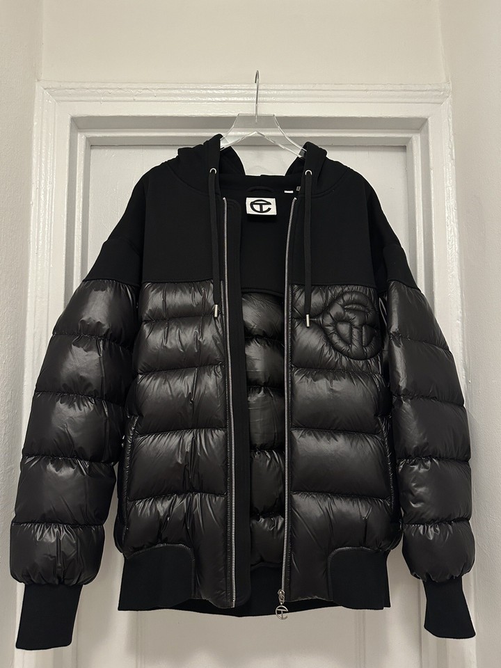 Telfar X Moose Knuckles Puff Hoodie Black Quilted Bomber Hooded Jacket ...
