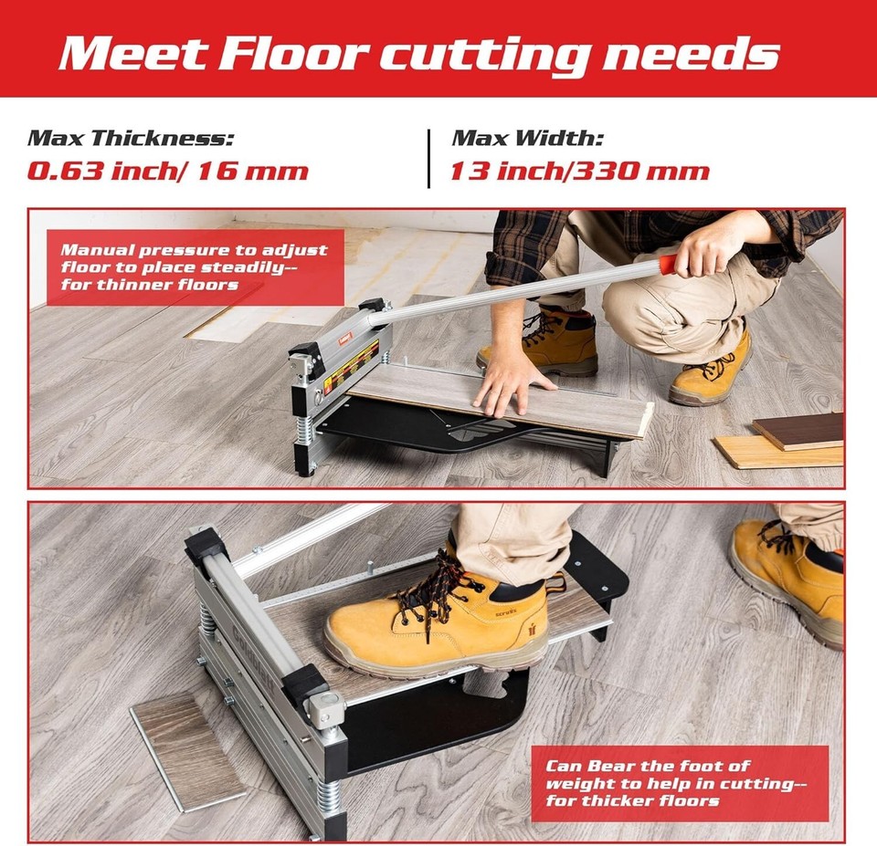 13"Pro Laminate Floor Cutter Rigid Core Vinyl Plank Cutter Flooring ...