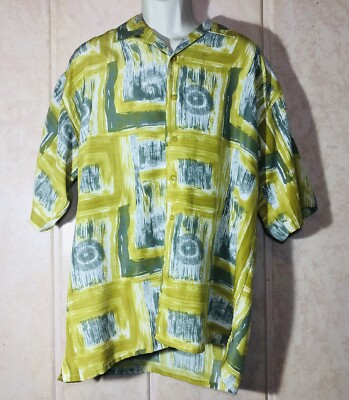 Gachu Yellowish Gray Vintage Short Sleeve Button Down Shirt - XL Mens ...