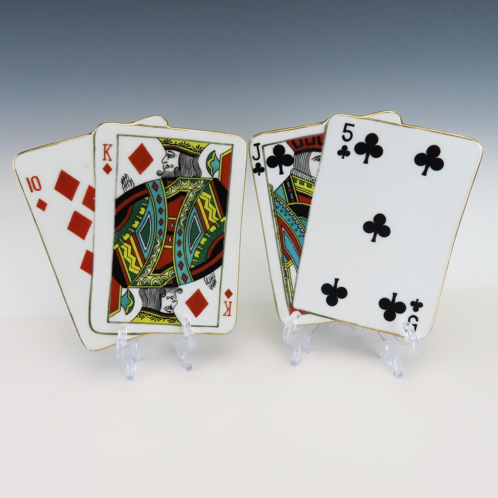 Ceramic Playing Cards CHIPS MONEY CHANGE Dish 5 1/2" x 5 1/2" | eBay