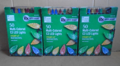 Home Accents Holiday C3 LED Lights 50 count Multi-Colored (3 boxes) | eBay