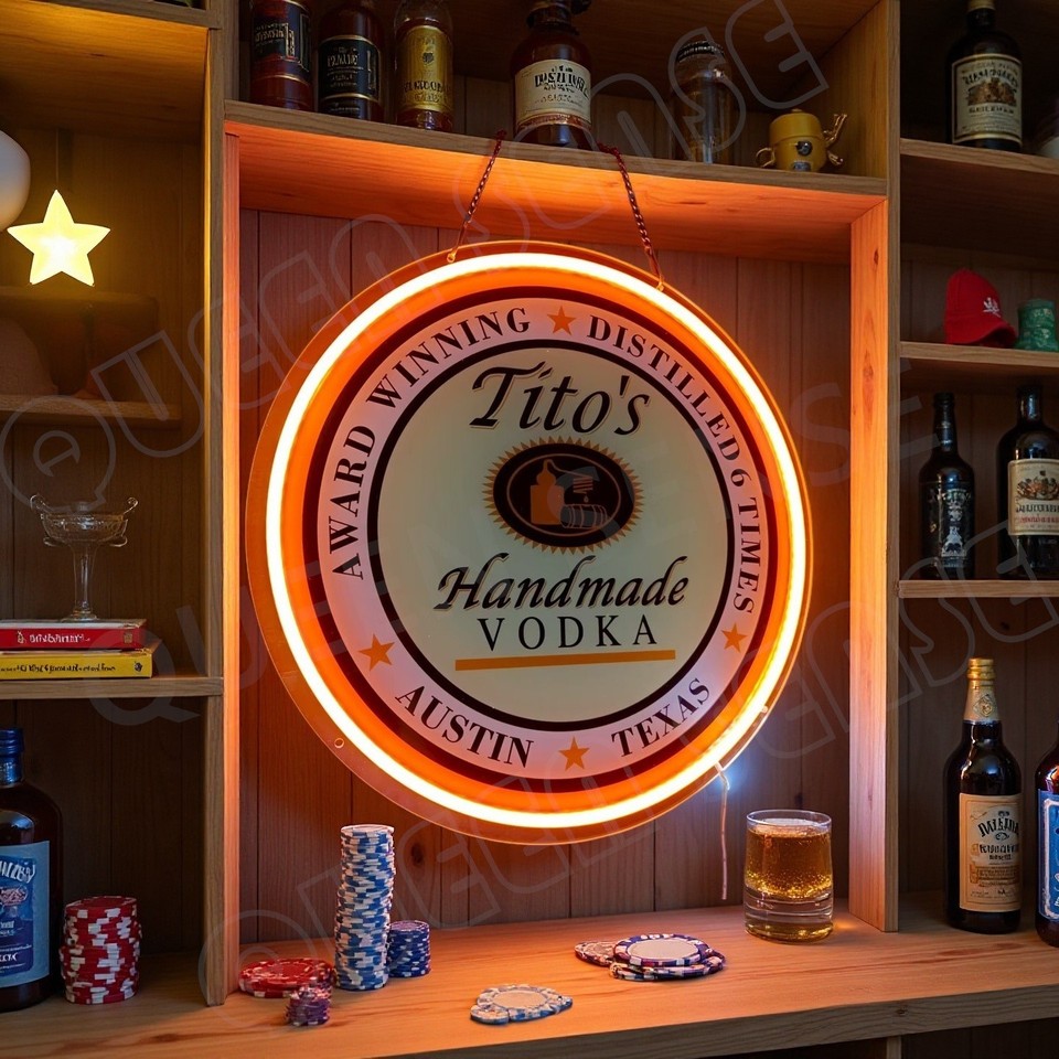 16"x16" Tito's Handmade Vodka LED Neon Sign With Dimmer USB Powered ...