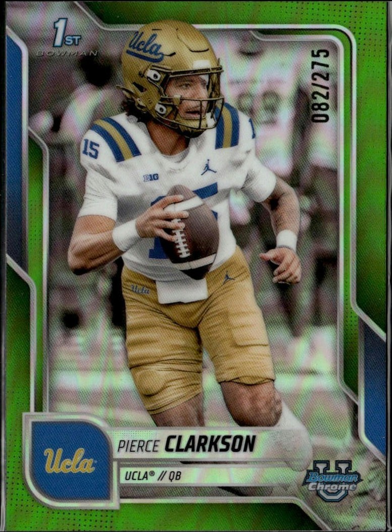 2025 Bowman University Chrome - Pierce Clarkson #156 Lime Green ...