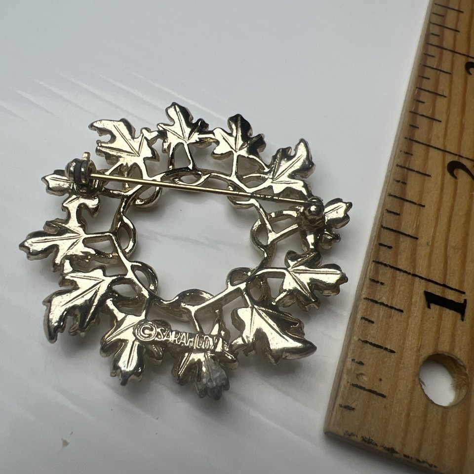 Vintage 1968 Sarah Coventry Brooch Silver Gold Two Tone Maple Oak Leaf ...
