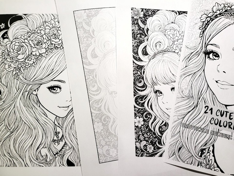 Model Portrait Coloring Book Pages for adults kids, coloring pages ...