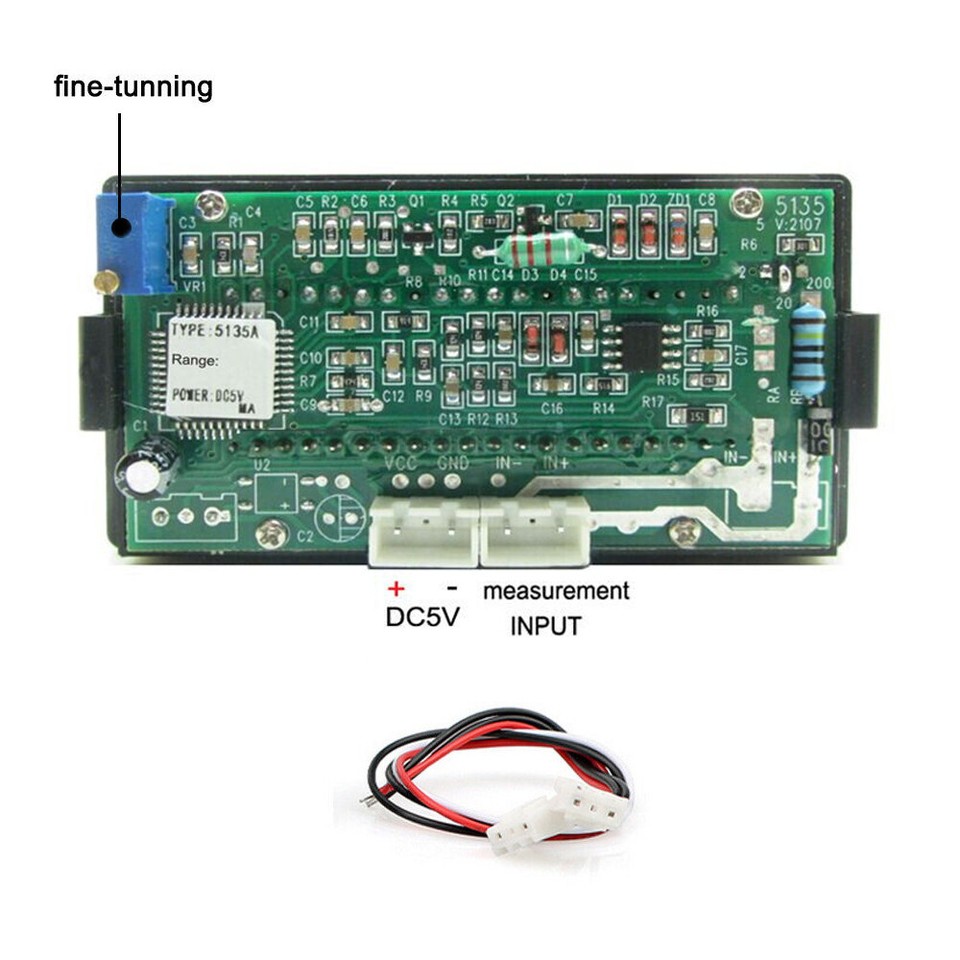 DC 200mA Red LED Digital AMP Ammeter Panel Digit Current Meter 0-200mA ...