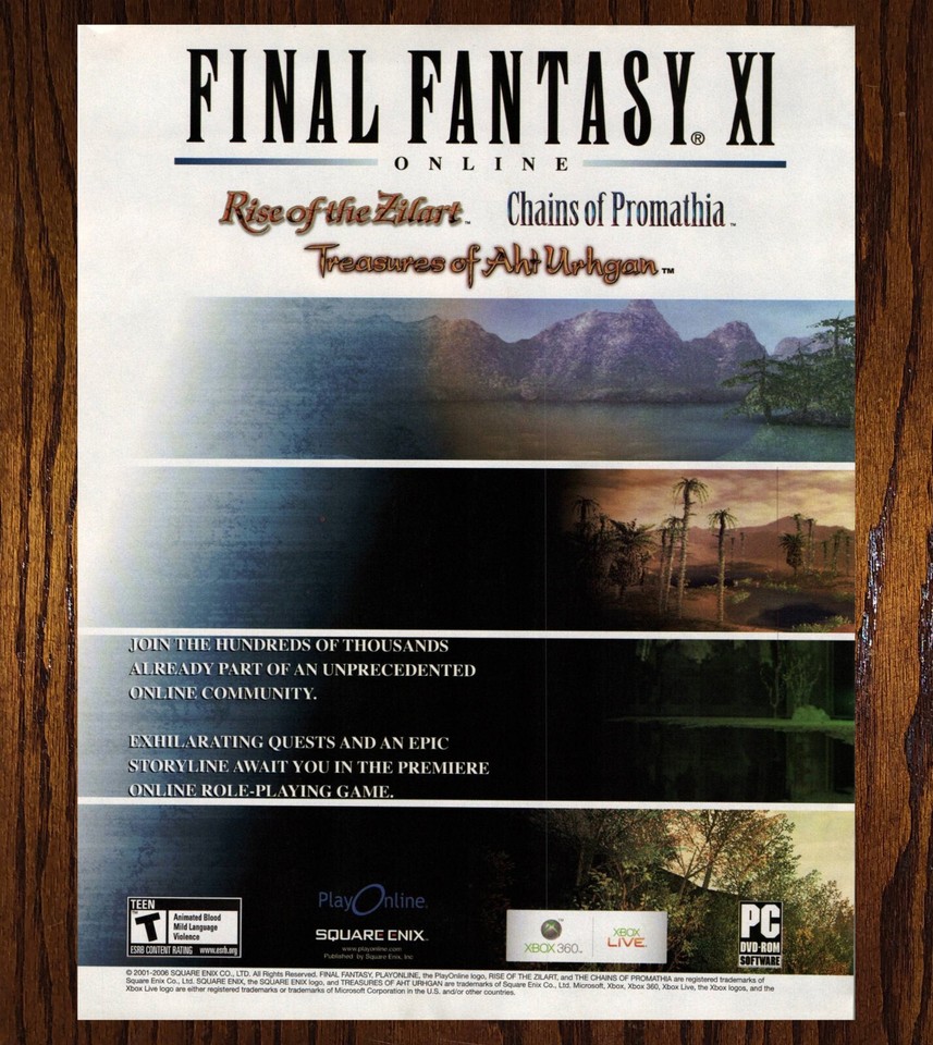 Final Fantasy XI II MMORPG - 2 Page Video Game Print Ad / Poster Promo ...