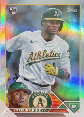 Esteury Ruiz 2023 Topps Series 2 Rainbow Foil Rookie Card #650 Oakland ...