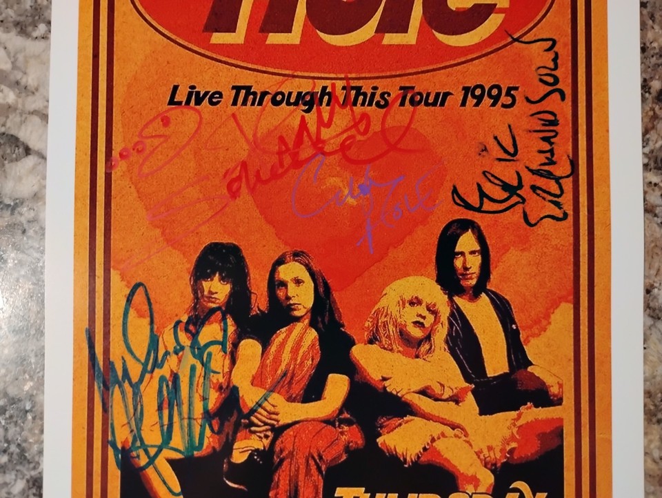 HOLE BAND SIGNED POSTER PRINT WITH BACKSTAGE PASS Ticket COA Kurt ...