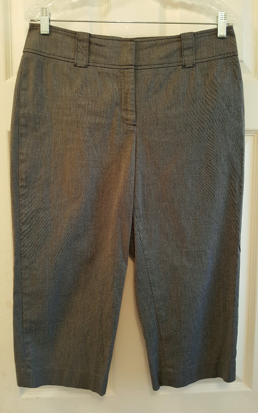 Ann Taylor 6 Capris Pants Stretch Career Slacks Gray Casual Zip Front ...
