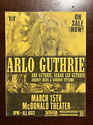 Arlo Guthrie Abe Guthrie Sarah Lee Guthrie Handbill Flyer McDonald ...