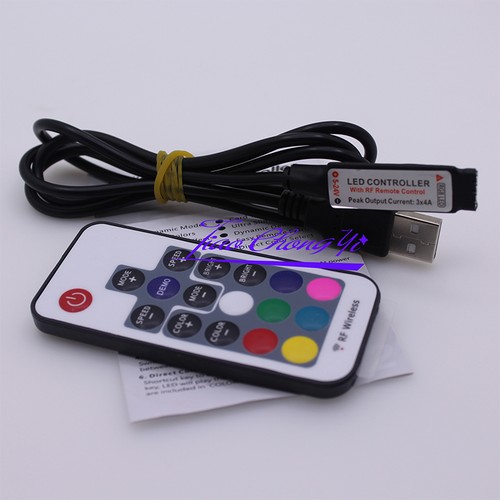 USB RGB Controller 5V 24V 17Keys RF Remote Controller Led Dimmer for 5V ...