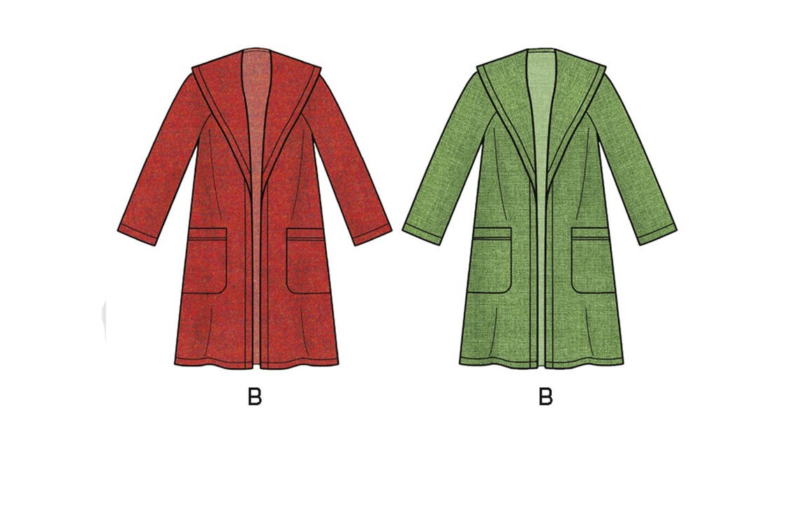 NEW LOOK SEWING PATTERN 6585 MISSES 6-24 COAT & JACKET W/ HOOD & POCKET ...