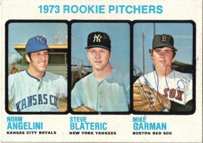 1973 ROOKIE PITCHERS-MIKE GARMAN-RED SOX #616-AUTOGRAPHED-HIGH NUMBER ...