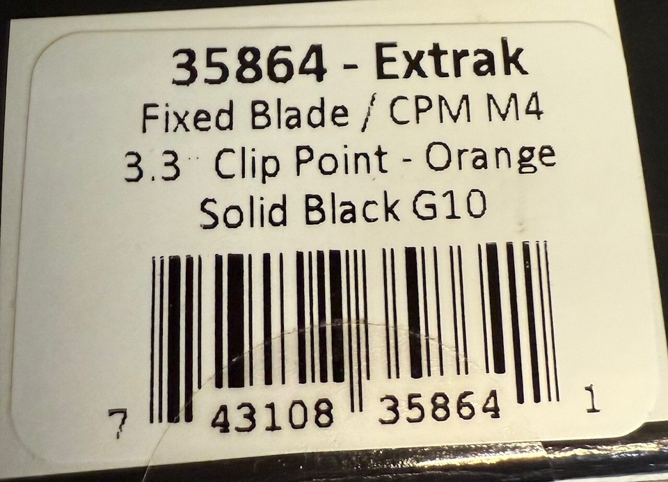 Hogue Extrak CPM-M4 Tool Steel Blade Orange-Black G10 Handle Fixed ...