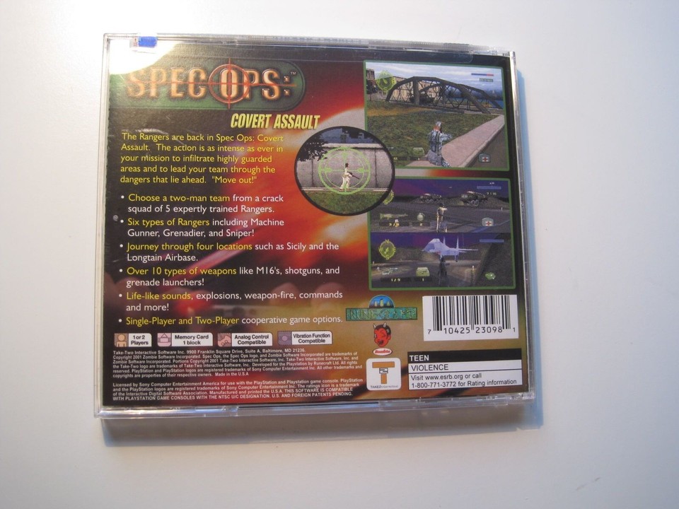 Spec Ops: Covert Assault Sony PlayStation 1 PS1 2001 Complete Game ...