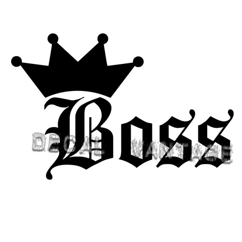 Boss Vinyl Sticker Decal Crown Name Old English - Choose Size & Color ...