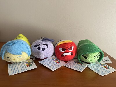 Disney Mini Tsum Tsum Inside Out Plush Set Original Lot4 Anger Disgust ...