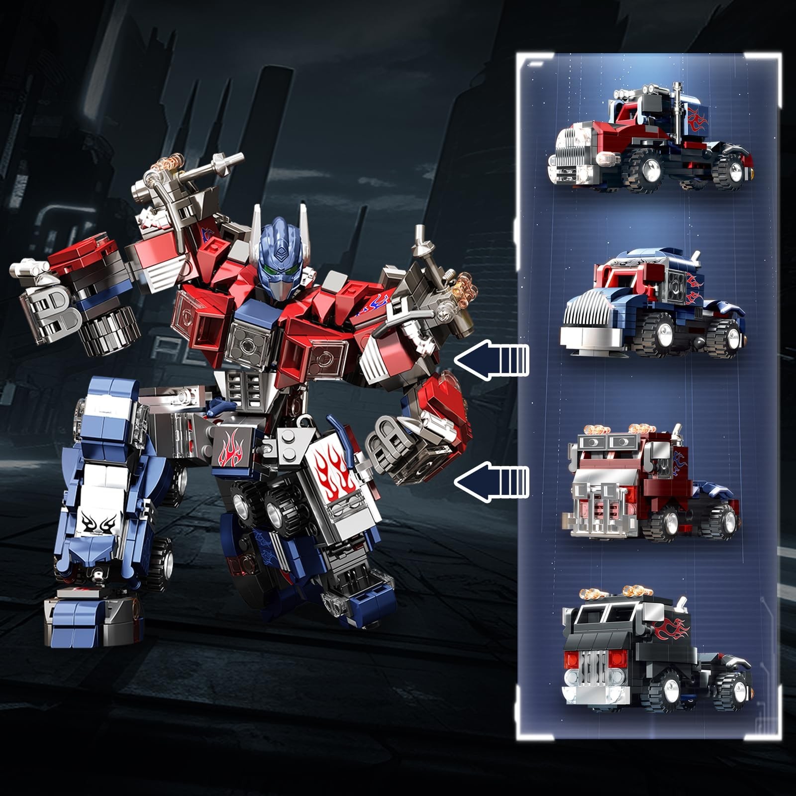 HIGH GODO Transforming Robot Building Set, 4in1 Transforming Mech Truck ...