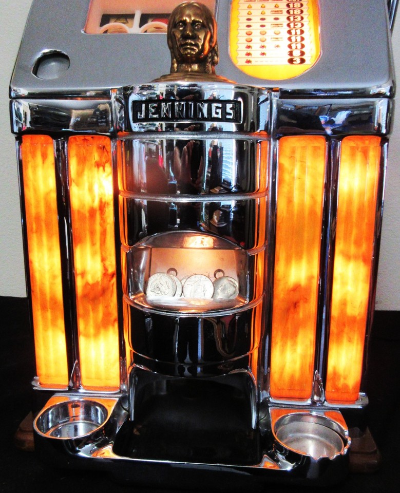 Jennings 50c Amber Lite Up Sun Chief Slot Machine Tic Tac Toe | eBay