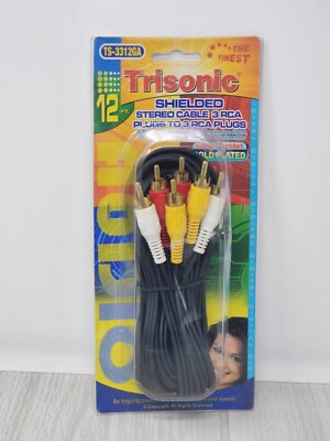 Trisonic 12ft. Shielded Stereo Cable 3 RCA Plugs To 3 RCA Plugs | eBay