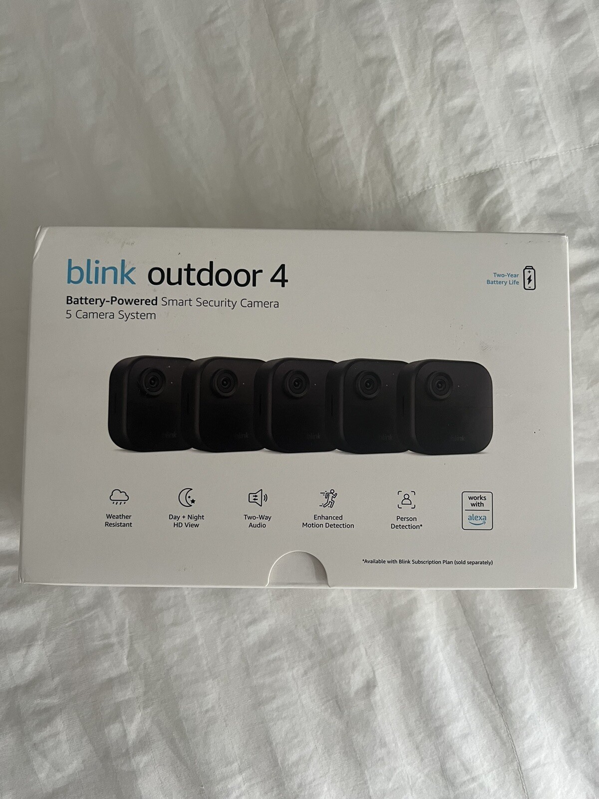 Blink Outdoor 4 (4th Gen) Battery Powered 5 Camera System - Black ...