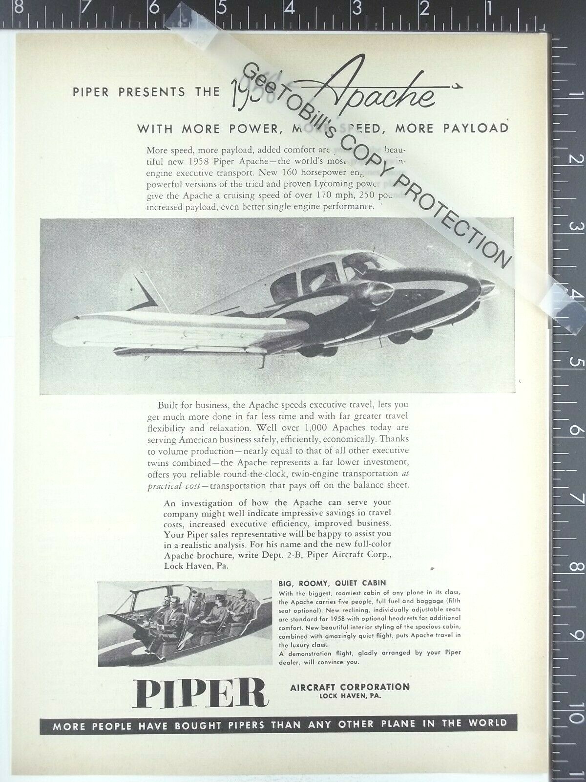 1958 ADVERTISEMENT ADVERTISING AD for Piper Aircraft Apache Airplane | eBay