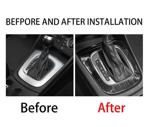 >For Audi Q3 2013-2018 Black Titanium Central Console Gear Shift Frame ...
