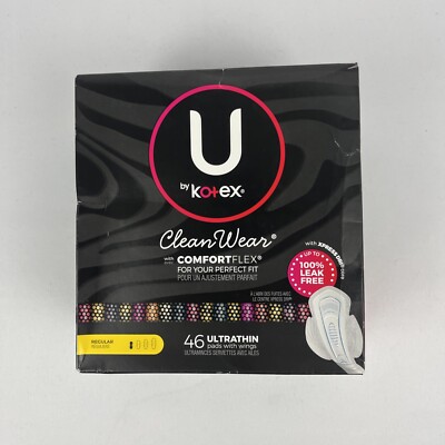 U By Kortex Clean Wear ComfortFlex 46 Ultrathin Regular Pads with Wings ...
