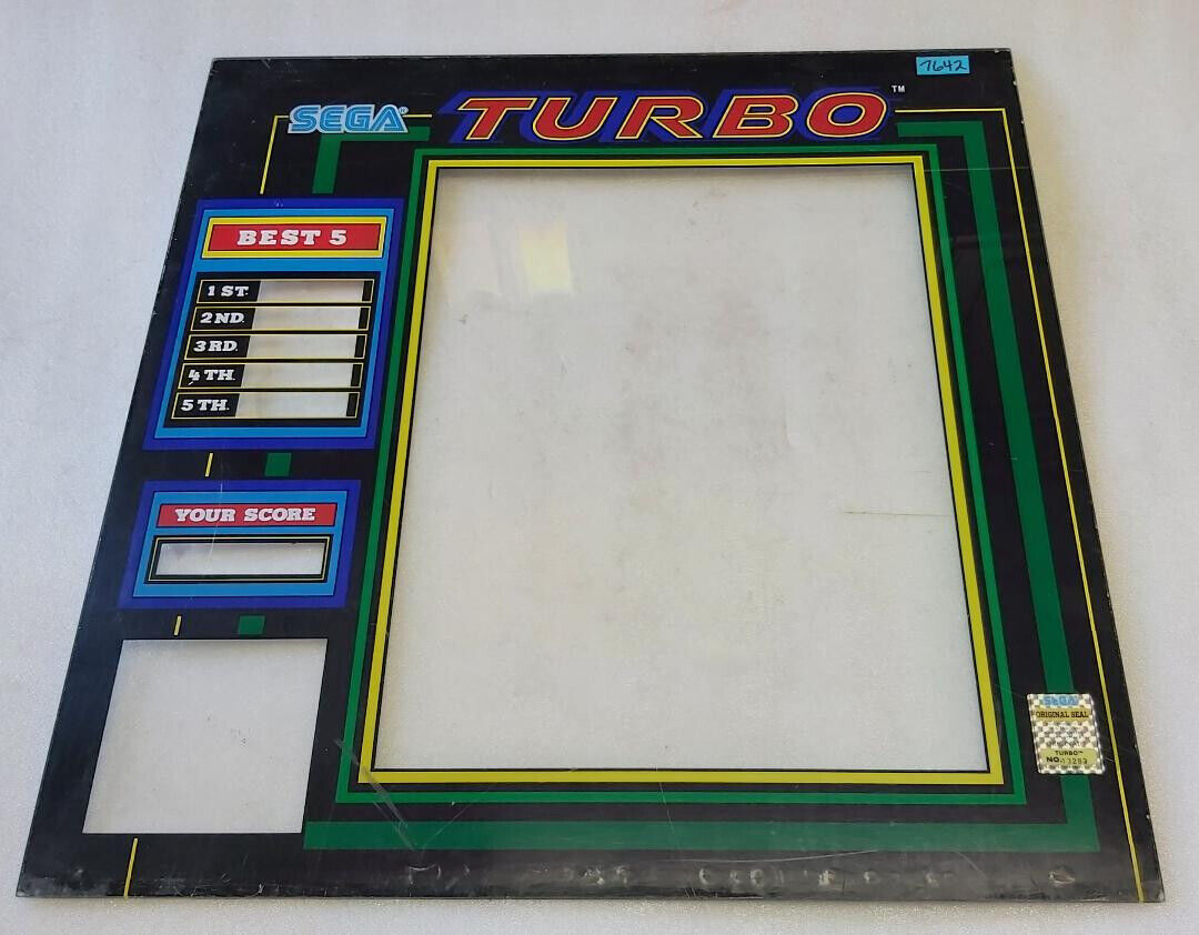 SEGA TURBO Arcade Game Overhead Header PLEXIGLASS #7642 - AS IS | eBay