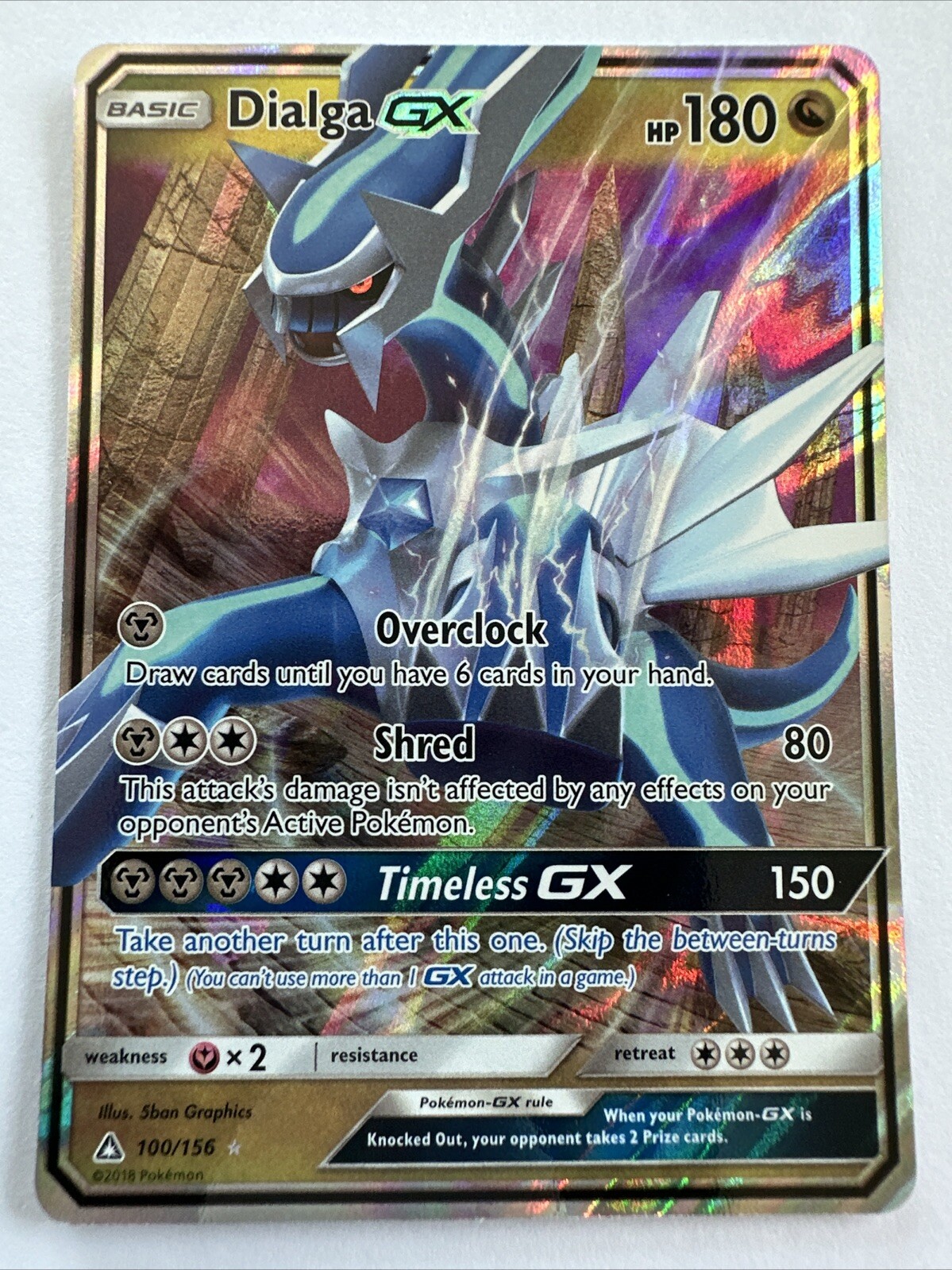 Pokémon TCG Dialga GX Sun & Moon: Ultra Prism 100/156 Holo Ultra Rare ...