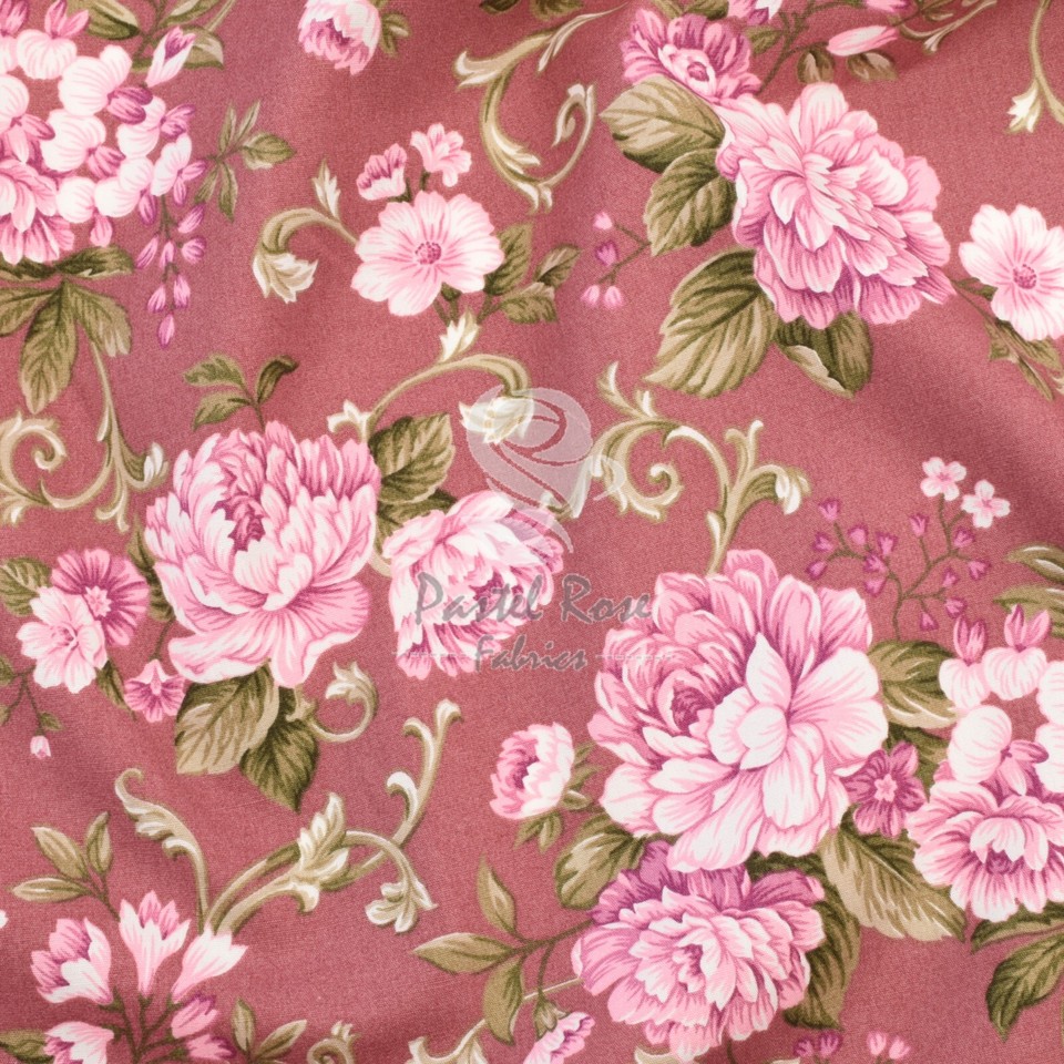 Vintage Garden Rose Floral 100% Cotton Fabric | Rose & Hubble Sewing ...