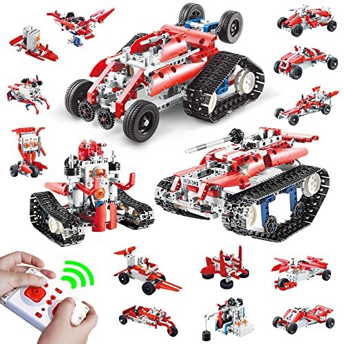 16 in 1 Remote Control STEM Building Blocks RC Robot - 458 PCS RC Car ...