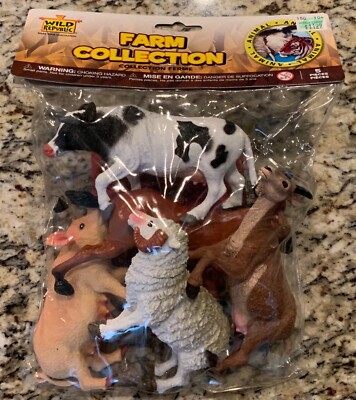 Cow, Sheep, Pig, Horse, & Goat 2013 Wild Republic Farm Collection New ...