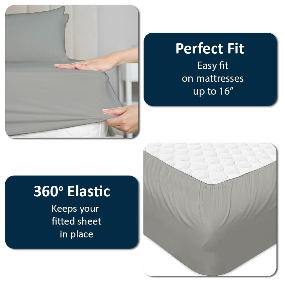 4 Piece Top Split King Sheets Set for Adjustable Beds, 100% Egyptian ...