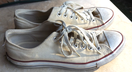 WHITE CLASSIC Converse ALL STAR Men's Size 9 / WOMENS 11 TRASHED UGLY ...