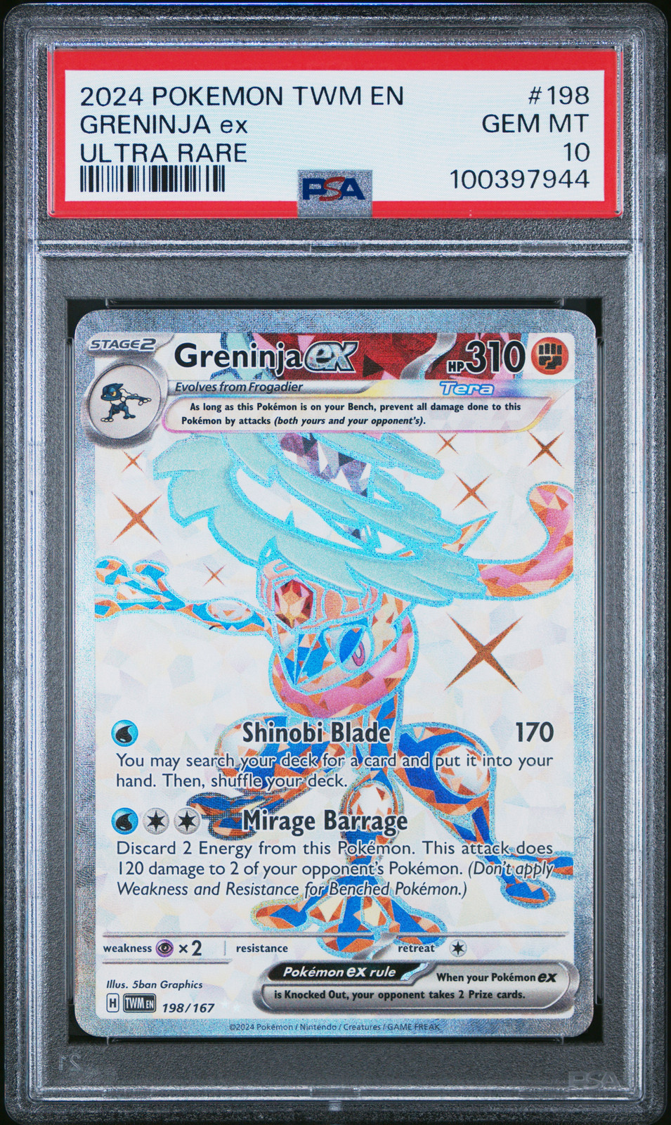 Greninja ex 2024 Scarlet & Violet: Twilight Masquerade #198/167 Ultra ...