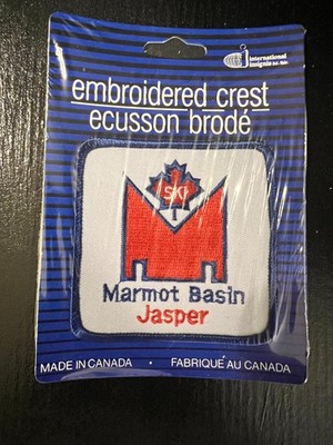 Vintage Marmot Basin Ski Patch Jasper Canada Red Blue Embroidered ...