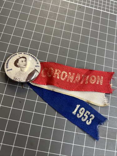 VINTAGE CORONATION PIN QUEEN ELIZABETH AUSTRALIA 1953 ROYAL BADGE ...