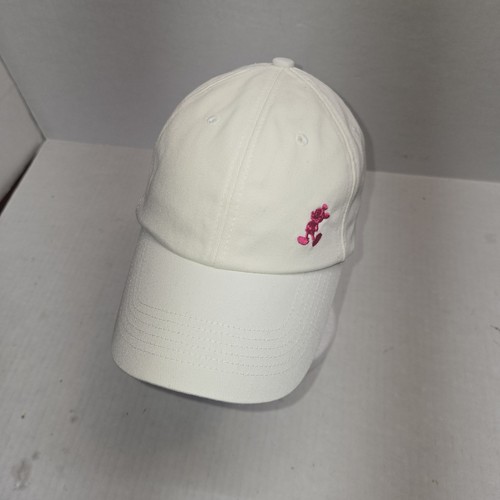 Disney Parks Minnie Mouse Hat Adj Strapback White Pink Minnie Womens ...