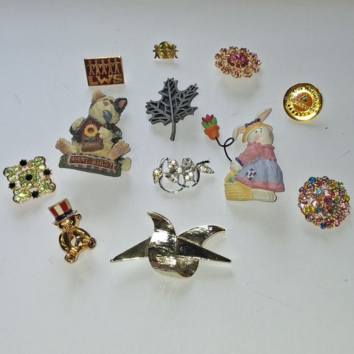 Lot Of 12 Brooches Lapel Pins Boyd's Colorful Rhinestones Easter Vtg To ...